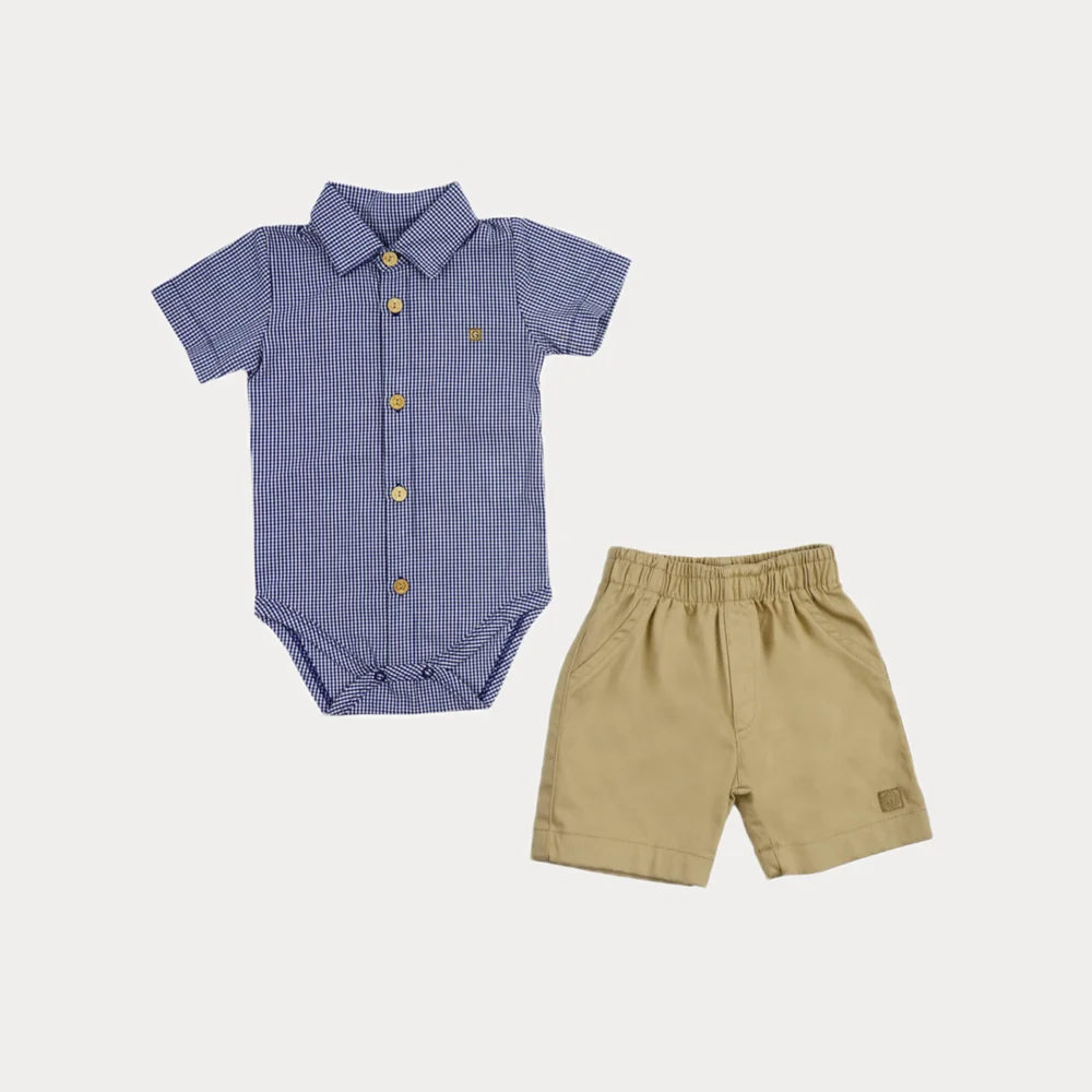 Conjunto Curto Navy Bebê - Grow Up - Conjunto Curto Navy Bebê - Grow Up